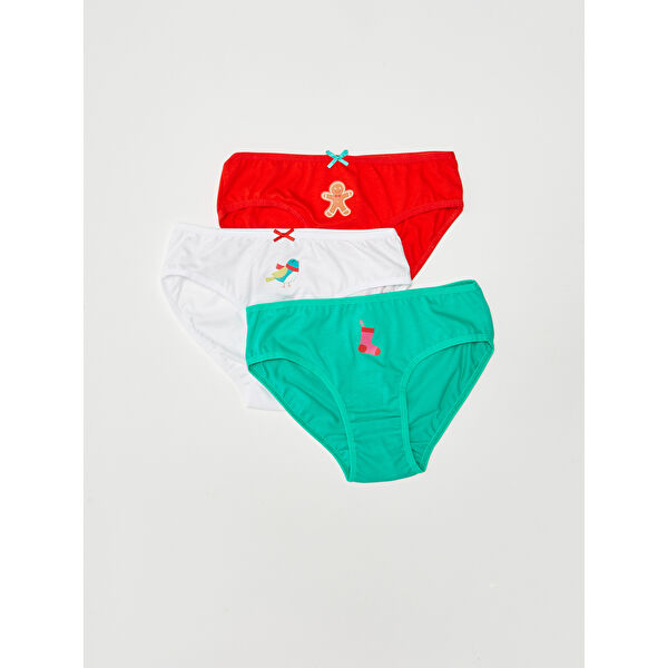 Yılbaşı Temalı Pamuklu Kız Çocuk Külot 3'lü Yılbaşı Temalı Pamuklu Kız Çocuk Külot 3'lü