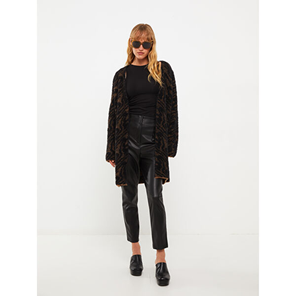 Şal Yaka Desenli Uzun Kollu Kadın Triko Hırka Şal Yaka Desenli Uzun Kollu Kadın Triko Hırka