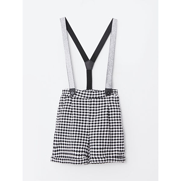 Beli Lastikli Ekose Kız Çocuk Şort ve Pantolon Askısı