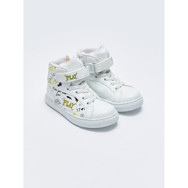 Baskılı Cırt Cırtlı Erkek Çocuk Günlük Bilekli Ayakkabı Baskılı Cırt Cırtlı Erkek Çocuk Günlük Bilekli Ayakkabı