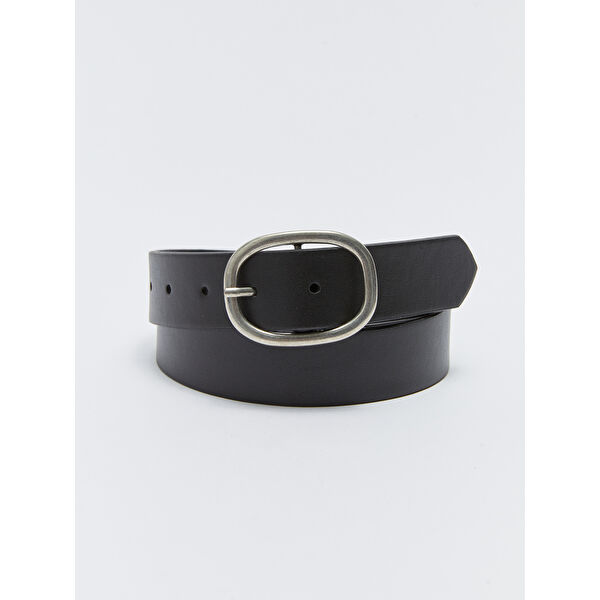 Deri Görünümlü Kadın Kot Kemeri