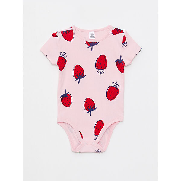 Bisiklet Yaka Kısa Kol Baskılı Kız Bebek Çıtçıtlı Body Bisiklet Yaka Kısa Kol Baskılı Kız Bebek Çıtçıtlı Body