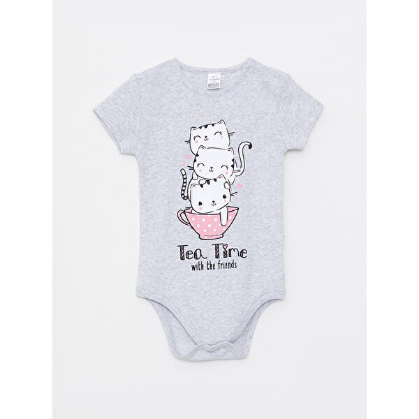 Bisiklet Yaka Kısa Kol Baskılı Kız Bebek Çıtçıtlı Body Bisiklet Yaka Kısa Kol Baskılı Kız Bebek Çıtçıtlı Body