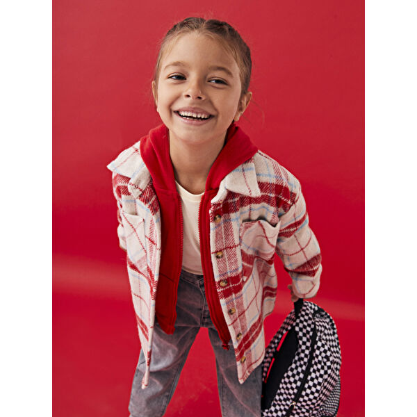 Ekose Gabardin Uzun Kollu Kız Çocuk Gömlek