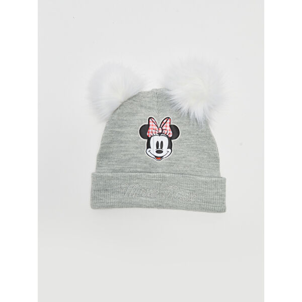 Minnie Mouse Lisanslı Çift Ponponlu Kız Çocuk Bere Minnie Mouse Lisanslı Çift Ponponlu Kız Çocuk Bere