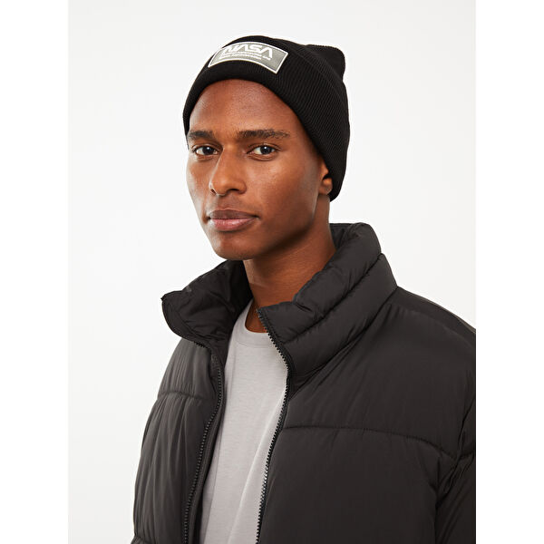 Etiket Baskılı Erkek Triko Bere