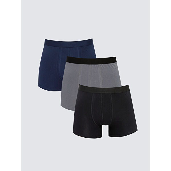 Standart Kalıp Esnek Kumaş Erkek Boxer 3'lü