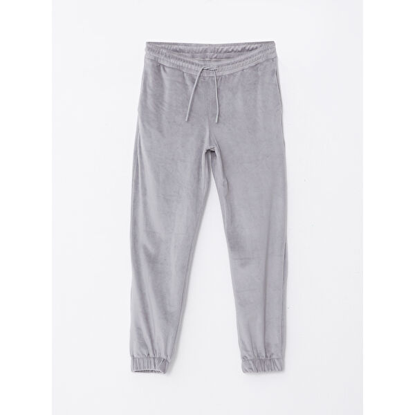 Beli Lastikli Düz Kadife Kadın Jogger Eşofman Altı Beli Lastikli Düz Kadife Kadın Jogger Eşofman Altı