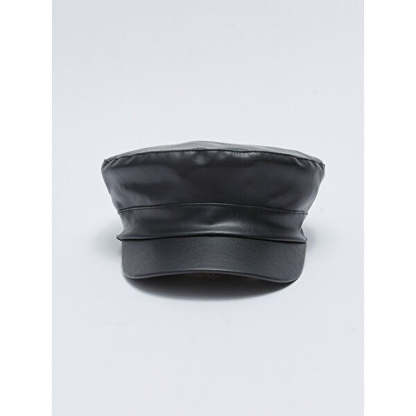 Deri Görünümlü Kadın Denizci Şapka Deri Görünümlü Kadın Denizci Şapka