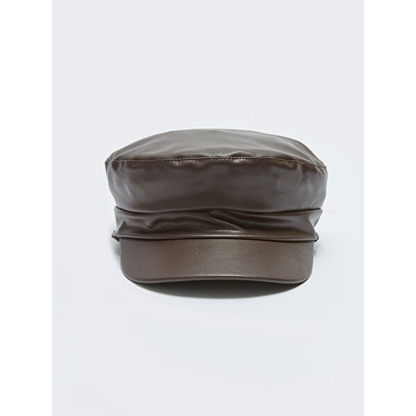 Deri Görünümlü Kadın Denizci Şapka Deri Görünümlü Kadın Denizci Şapka