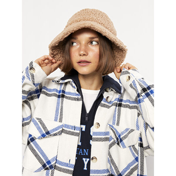 Kürklü Kadın Bucket Şapka Kürklü Kadın Bucket Şapka