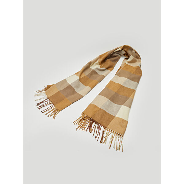 Ekose Desenli Saçaklı Kadın Atkı Ekose Desenli Saçaklı Kadın Atkı