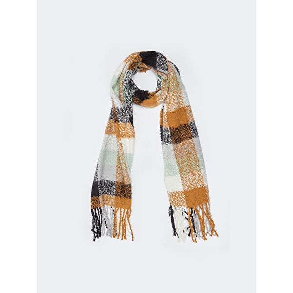 Ekose Desenli Saçaklı Kadın Atkı Ekose Desenli Saçaklı Kadın Atkı