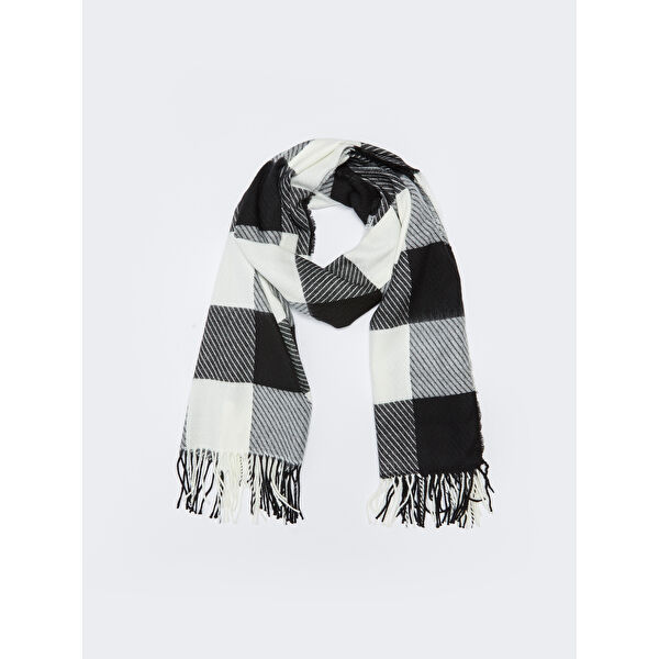 Saçaklı Ekose Desenli Kadın Atkı Saçaklı Ekose Desenli Kadın Atkı