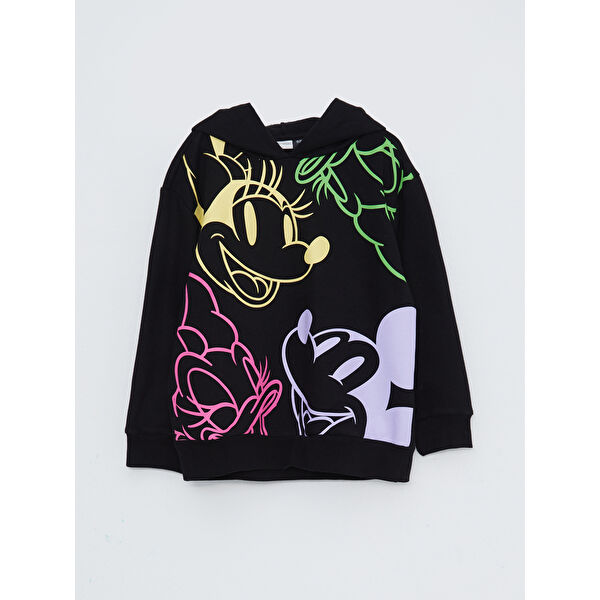 Kapüşonlu Minnie Mouse Baskılı Uzun Kollu Kız Çocuk Sweatshirt Kapüşonlu Minnie Mouse Baskılı Uzun Kollu Kız Çocuk Sweatshirt