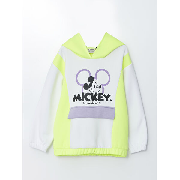 Kapüşonlu Mickey Mouse Baskılı Uzun Kollu Kız Çocuk Sweatshirt Kapüşonlu Mickey Mouse Baskılı Uzun Kollu Kız Çocuk Sweatshirt