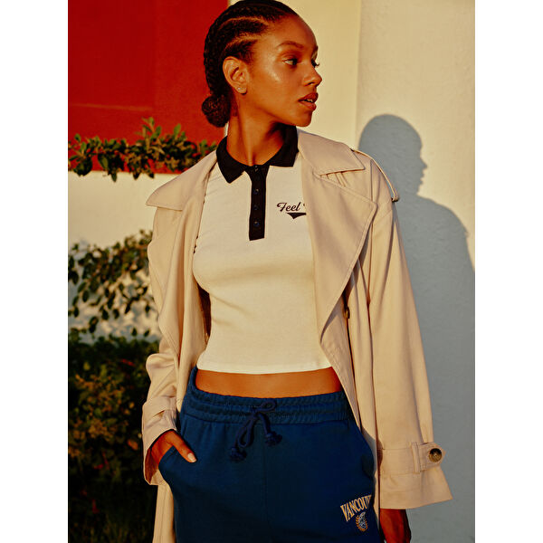 Ceket Yaka Düz Uzun Kollu Kadın Trençkot Ceket Yaka Düz Uzun Kollu Kadın Trençkot