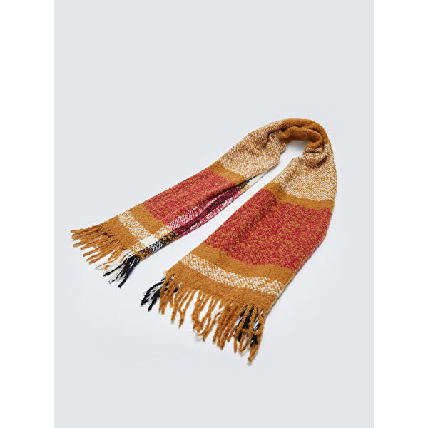 Ekose Desenli Saçaklı Kadın Atkı Ekose Desenli Saçaklı Kadın Atkı