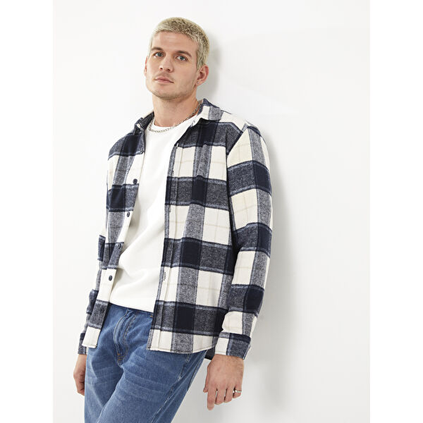 Regular Fit Uzun Kollu Ekose Erkek Oduncu Gömlek Ceket Regular Fit Uzun Kollu Ekose Erkek Oduncu Gömlek Ceket