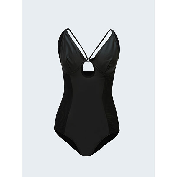 V Yaka Düz Askılı Kadın Bodysuit