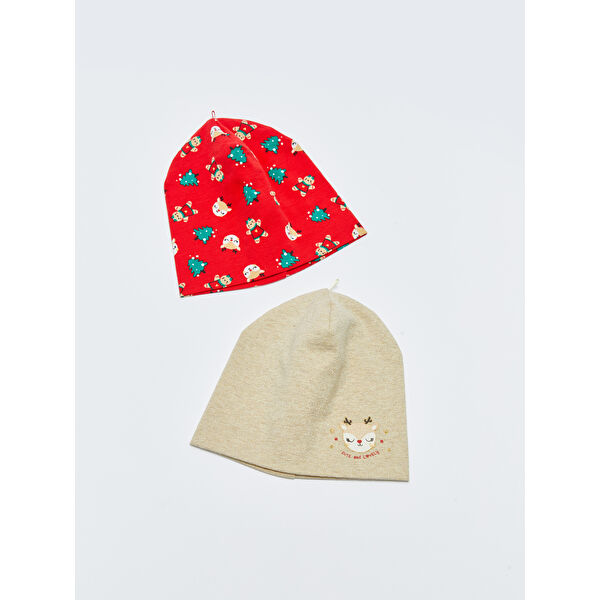 Yılbaşı Temalı Kız Bebek Bere 2'li