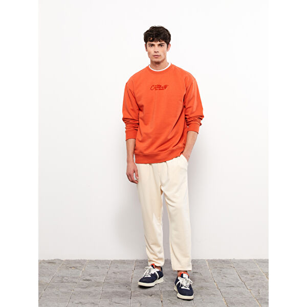 Oversize Bisiklet Yaka Uzun Kollu Baskılı Erkek Sweatshirt Oversize Bisiklet Yaka Uzun Kollu Baskılı Erkek Sweatshirt