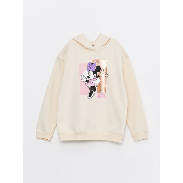 Kapüşonlu Minnie Mouse Baskılı Uzun Kollu Kız Çocuk Sweatshirt Kapüşonlu Minnie Mouse Baskılı Uzun Kollu Kız Çocuk Sweatshirt