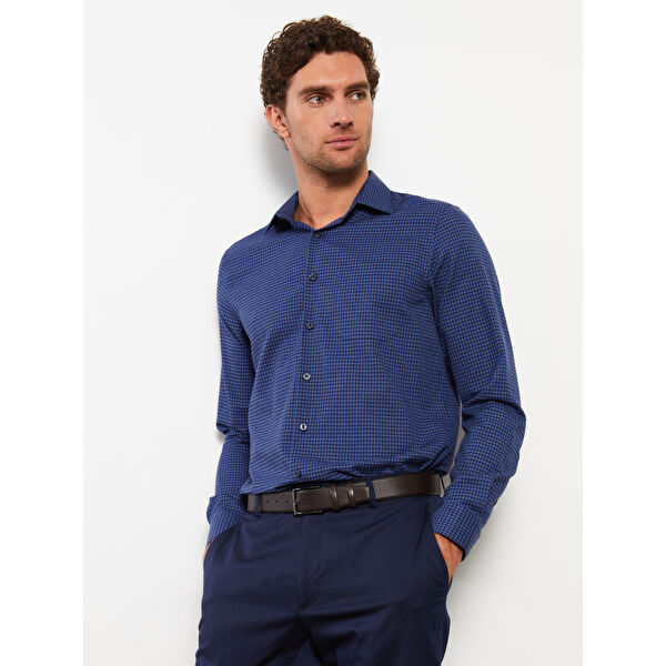 Regular Fit Uzun Kollu Ekose Gabardin Erkek Gömlek Regular Fit Uzun Kollu Ekose Gabardin Erkek Gömlek