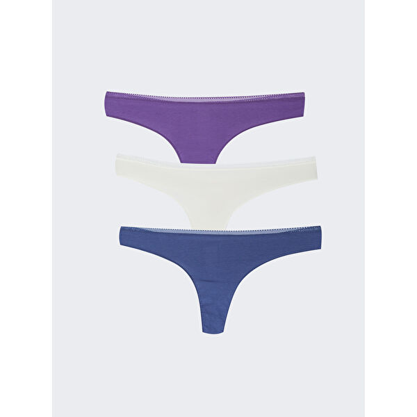 Düz Kadın Tanga Külot 3'lü Paket Düz Kadın Tanga Külot 3'lü Paket