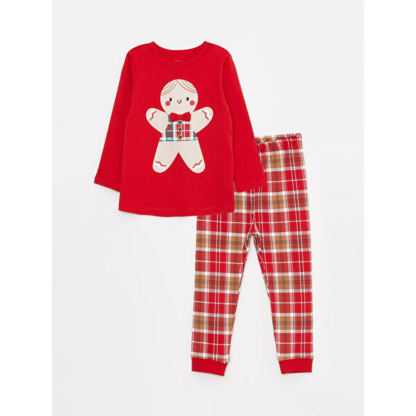 Bisiklet Yaka Uzun Kollu Baskılı Erkek Bebek Pijama Takımı 2'li