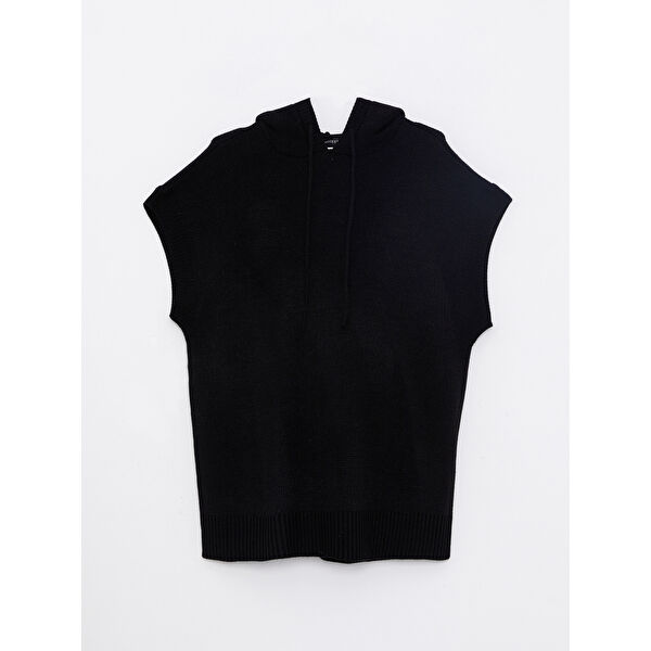 Kapüşonlu Düz Kadın Triko Süveter