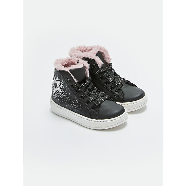 Kürk Astarlı Fermuar ve Bağcıklı Kız Çocuk Bot Kürk Astarlı Fermuar ve Bağcıklı Kız Çocuk Bot