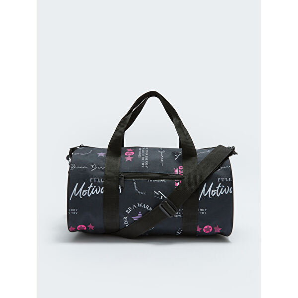 Baskılı Ayarlanabilir Askılı Kız Çocuk Spor Çantası