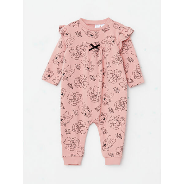 Bisiklet Yaka Uzun Kollu Disney Baskılı Kız Bebek Tulum Bisiklet Yaka Uzun Kollu Disney Baskılı Kız Bebek Tulum