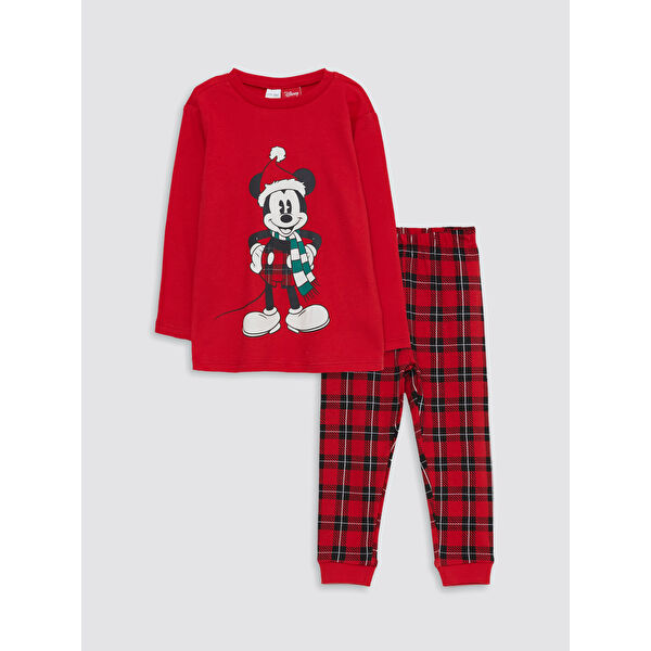 Bisiklet Yaka Uzun Kollu Mickey Mouse Baskılı Erkek Bebek Pijama Takımı 2'li Bisiklet Yaka Uzun Kollu Mickey Mouse Baskılı Erkek Bebek Pijama Takımı 2'li