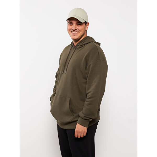 Kapüşonlu Uzun Kollu Büyük Beden Erkek Sweatshirt Kapüşonlu Uzun Kollu Büyük Beden Erkek Sweatshirt