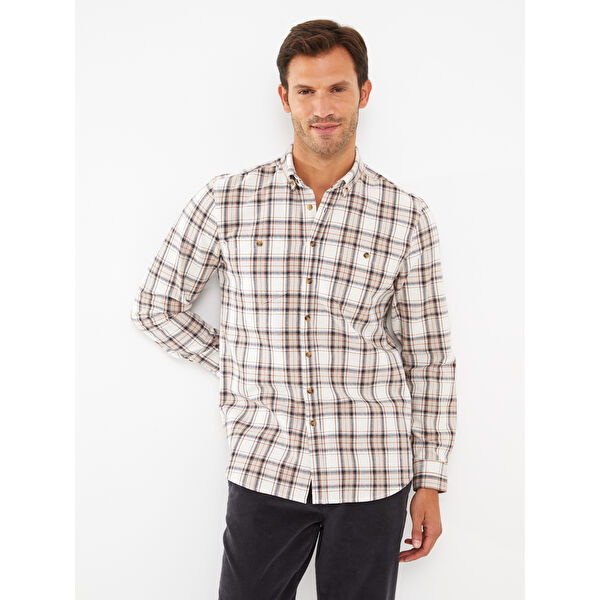 Regular Fit Uzun Kollu Ekose Erkek Gömlek