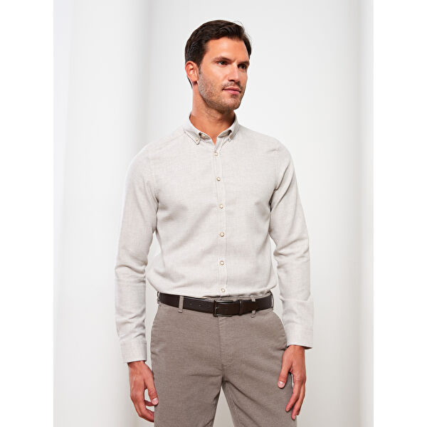 Slim Fit Uzun Kollu Desenli Erkek Gömlek Slim Fit Uzun Kollu Desenli Erkek Gömlek