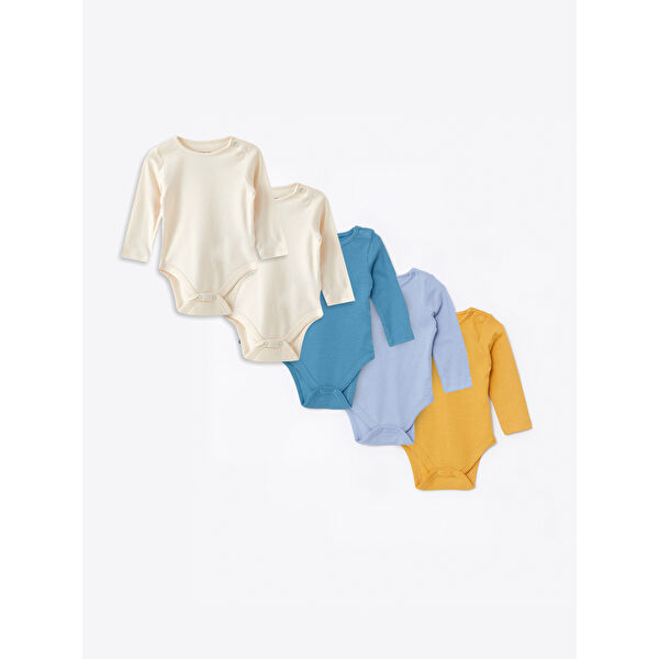 Bisiklet Yaka Uzun Kollu Basic Erkek Bebek Çıtçıtlı Body 5'li Bisiklet Yaka Uzun Kollu Basic Erkek Bebek Çıtçıtlı Body 5'li
