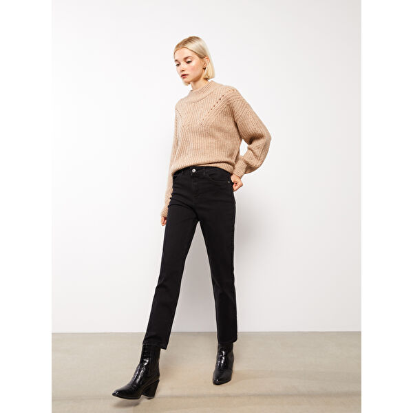 Yüksek Bel Straight Fit Kadın Jean Pantolon