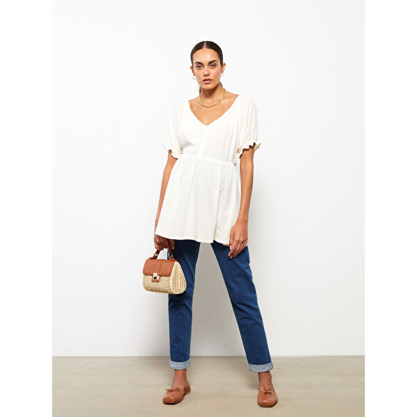 Karın Panelli Standart Fit Düz Hamile Jean Pantolon Karın Panelli Standart Fit Düz Hamile Jean Pantolon