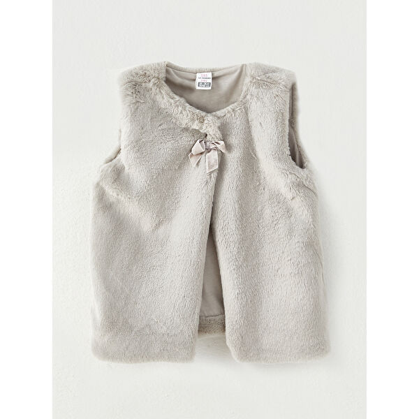 Bisiklet Yaka Pelüş Kız Bebek Yelek