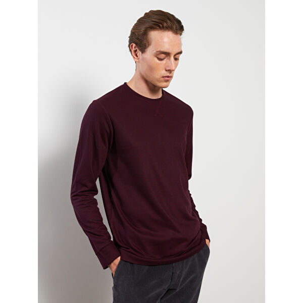Bisiklet Yaka Uzun Kollu Erkek Sweatshirt