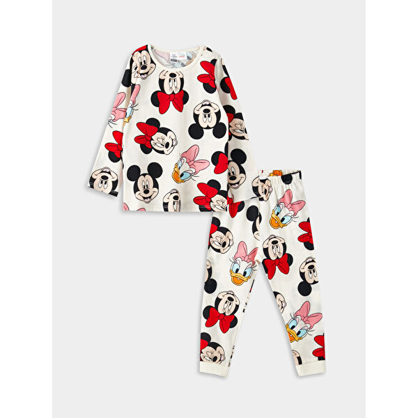 Bisiklet Yaka Uzun Kollu Disney Baskılı Pamuklu Kız Bebek Pijama Takımı Bisiklet Yaka Uzun Kollu Disney Baskılı Pamuklu Kız Bebek Pijama Takımı