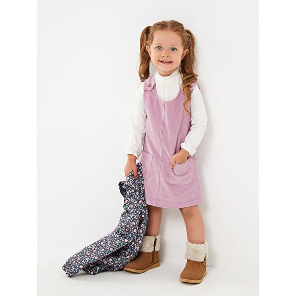 Bisiklet Yaka Basic Kız Bebek Elbise