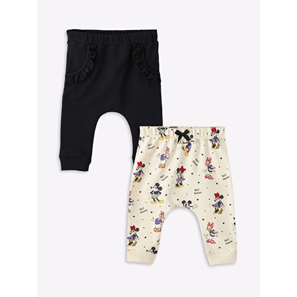 Beli Lastikli Disney Baskılı Kız Bebek Pantolon 2'li Beli Lastikli Disney Baskılı Kız Bebek Pantolon 2'li