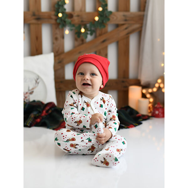 V Yaka Uzun Kollu Yılbaşı Temalı Erkek Bebek Tulum 2'li V Yaka Uzun Kollu Yılbaşı Temalı Erkek Bebek Tulum 2'li
