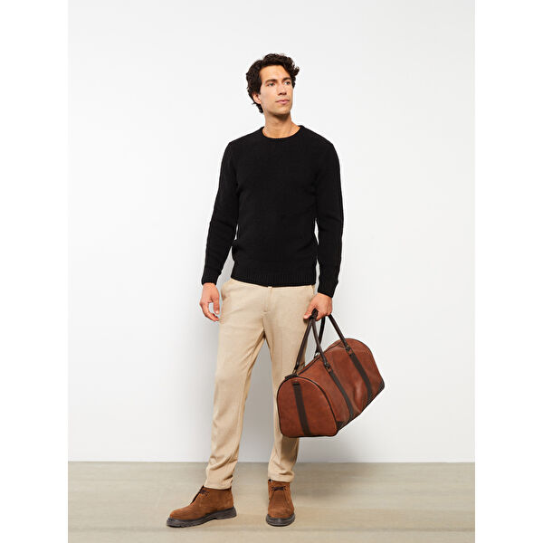 Bisiklet Yaka Uzun Kollu Erkek Triko Kazak