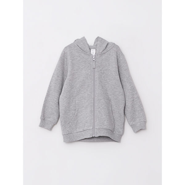 Kapüşonlu Uzun Kol Basic Erkek Bebek Fermuarlı Sweatshirt Kapüşonlu Uzun Kol Basic Erkek Bebek Fermuarlı Sweatshirt