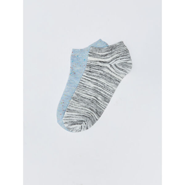 Desenli Kadın Patik Çorap 2'li Paket